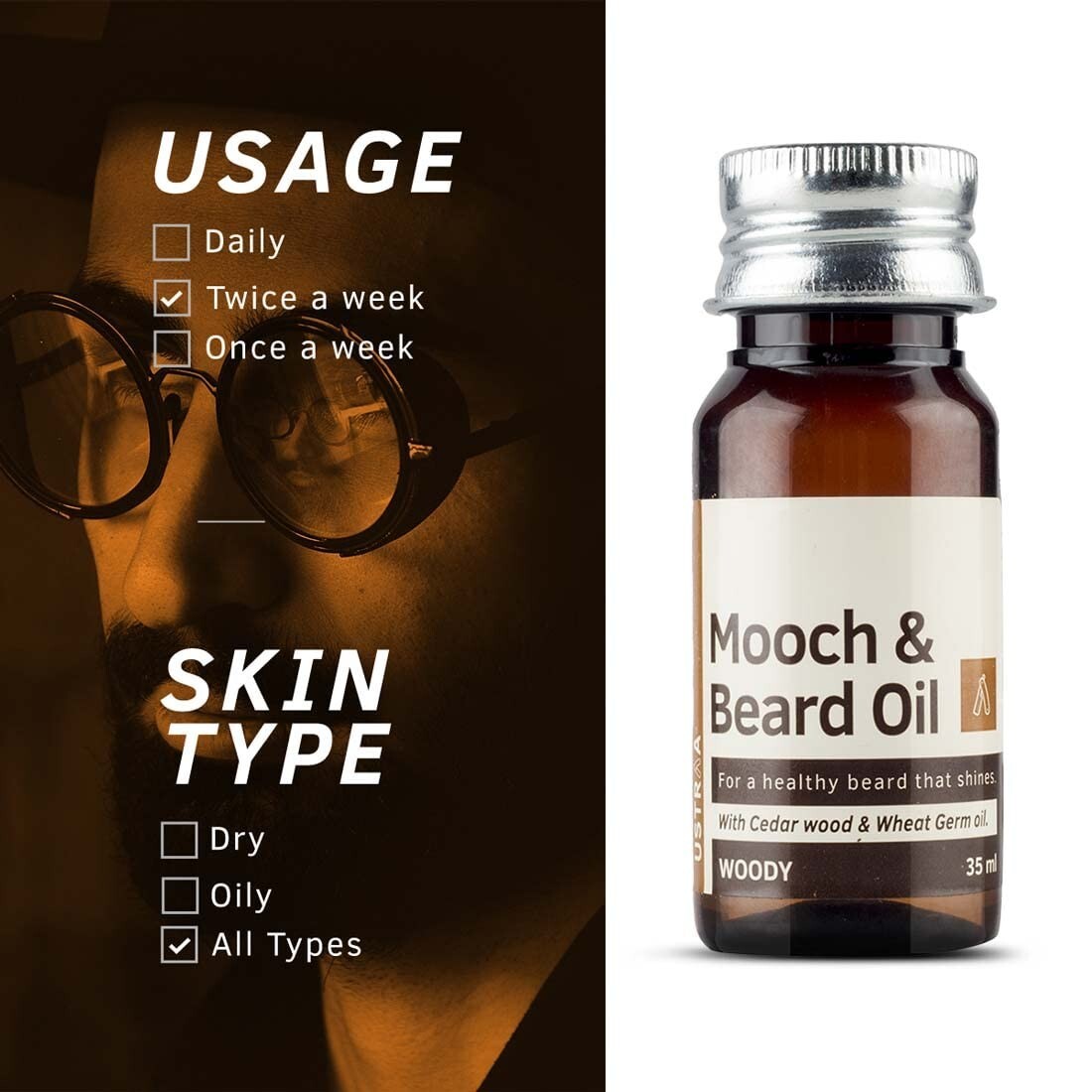 Ustraa Woody Mooch and Beard Oil For Strong Shining Soft 35ml FREESHIP WORLDWIDE | eBay