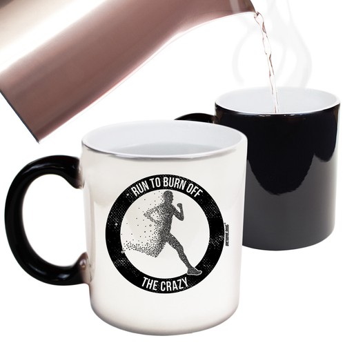 Run To Burn Off The Crazy Running Funny Mugs Colour Changing Mug Gift ...