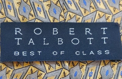 ROBERT TALBOT Best of Class Gold Blue 100% Silk Mens Luxury Tie 4.00 ...