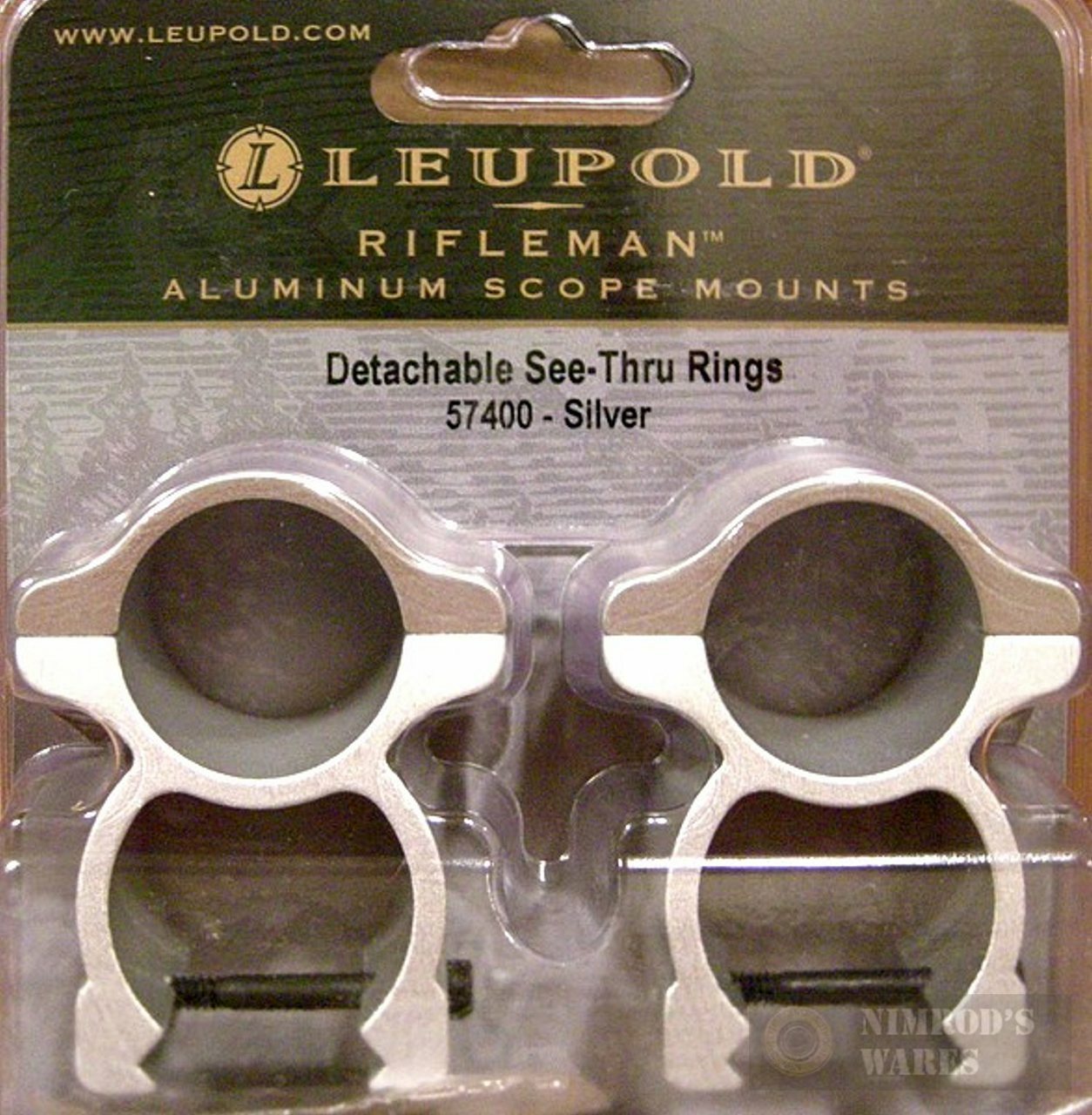 Leupold Rifleman High Scope RINGS 1" Detachable See-Thru Silver 57400 ...