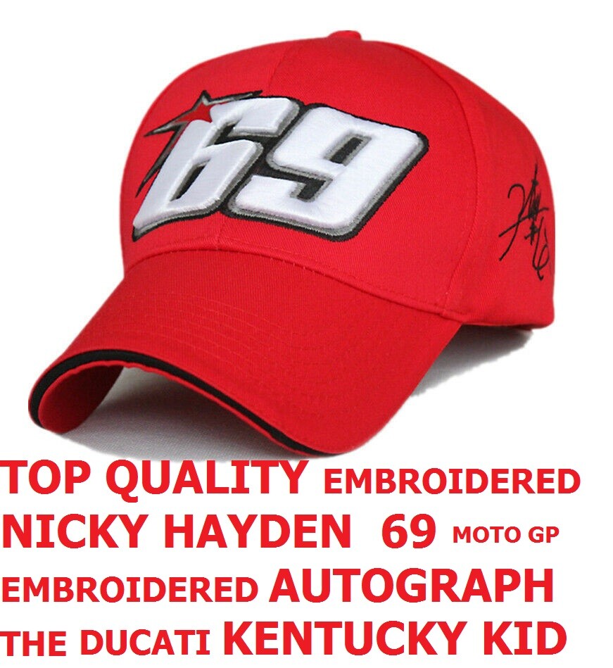STUNNING EMBROIDERED CAP 69 NICKY HAYDEN DUCATI CORSE MONSTER PANTAH ...
