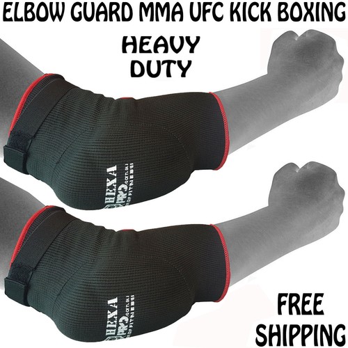 Elbow Pads Protector Brace Arm Guard MMA Gym Padded Sports Support ...
