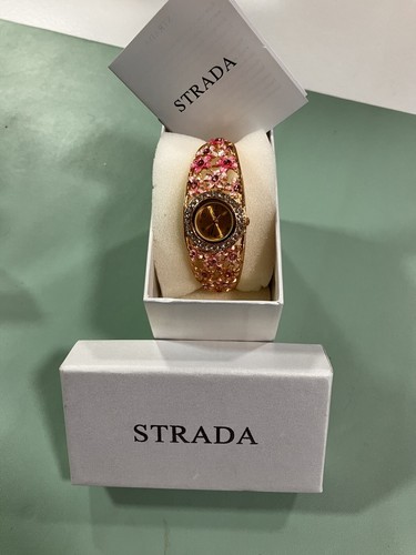 Strada Austrian Crystal Enamelled Bangle Watch New Battery. Working | eBay