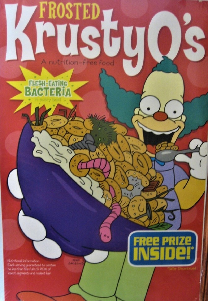 Simpson's Krusty the Clown Frosted KrustyO's Cereal Poster with Cereal ...