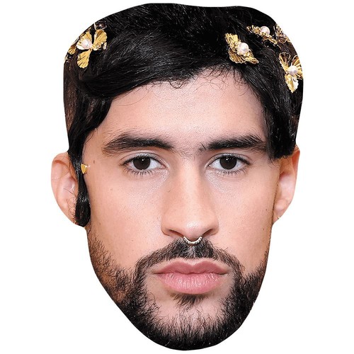 Bad Bunny (Beard) Celebrity Mask, Flat Card Face | eBay