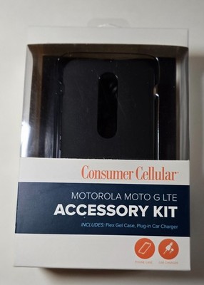 Consumer Cellular MOTOROLA MOTO G LTE Accessory Kit w/Flex Gel Case ...