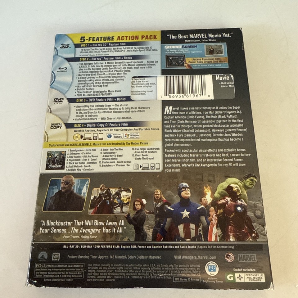 Marvel's The Avengers (4-Disc Combo: Blu-ray 3D/Blu-ray/DVD/Digital ...