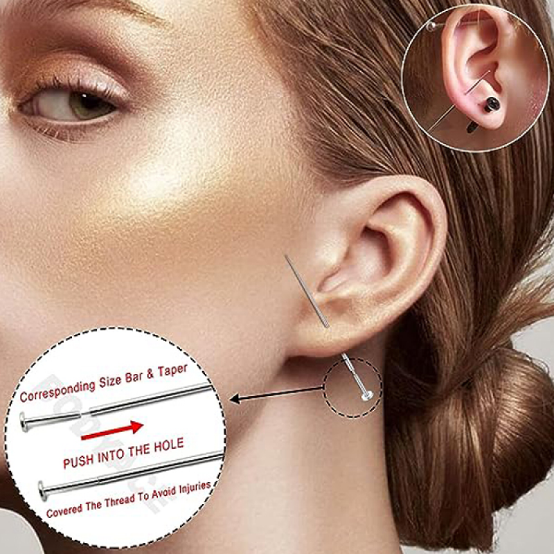 2PCS G23 Titanium Pin Taper Threadless Piercing Needles Piercings ...