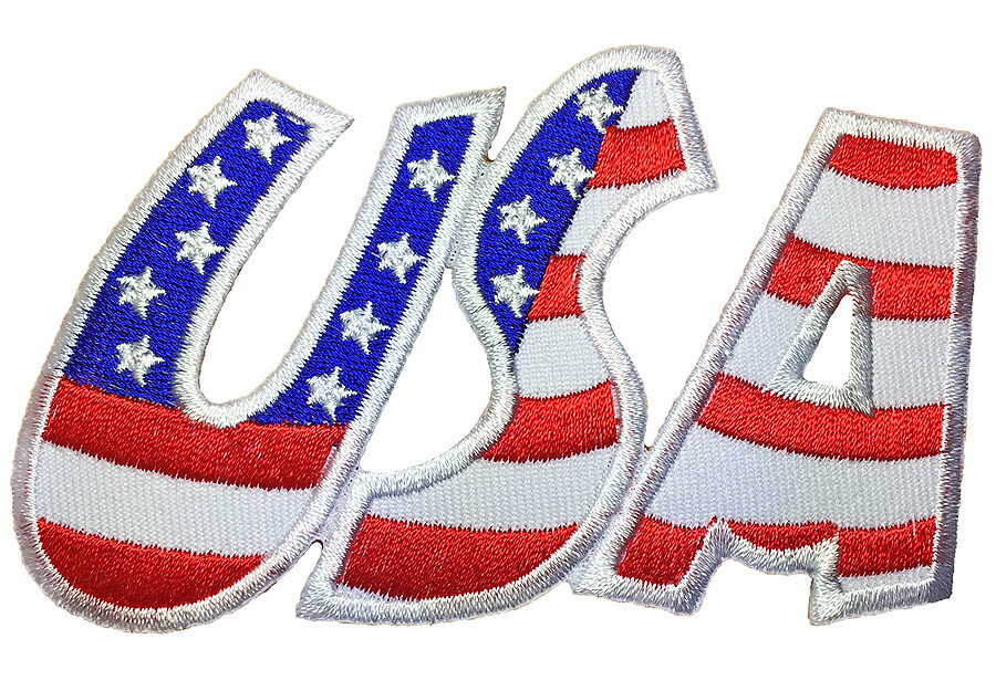 USA Alphabet United States of America Flag Costume Wording Sew Iron on ...