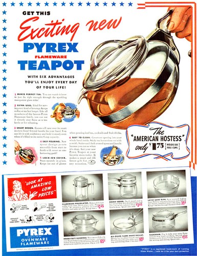Pyrex Flameware Teapot Percolator 1941 Patriotic Color Magazine Print ...