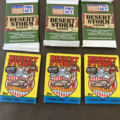 1991 DESERT STORM PRO SET AND TOPPS WAX PACKS-6 PACK LOT | eBay