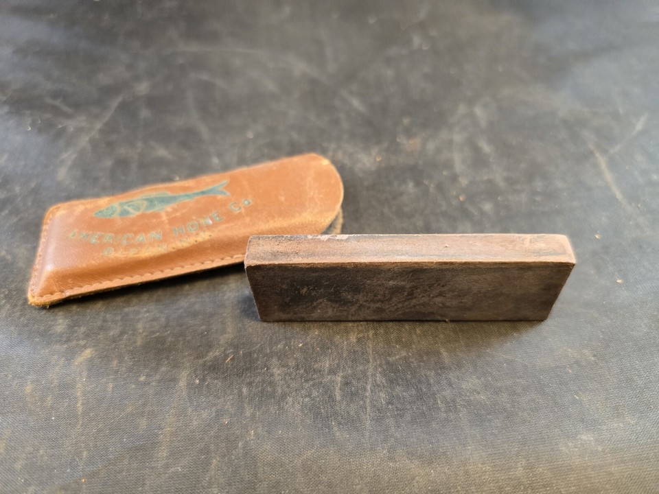 Vtg. #125 American Hone Co. Olean, N.Y. Razor Hone Stone and Leather ...