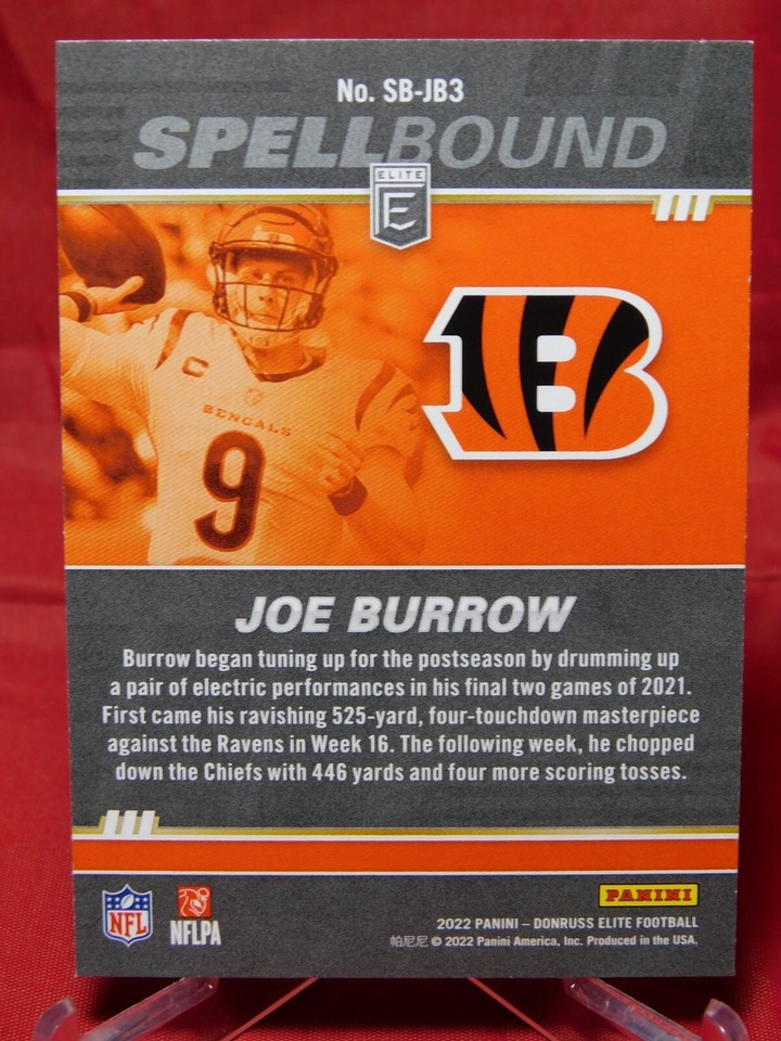 2022 Panini Donruss Elite Joe Burrow Spellbound "R" Pink Parallel #SB ...