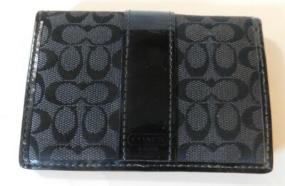 Coach Black Mini Signature Card Case Wallet | eBay