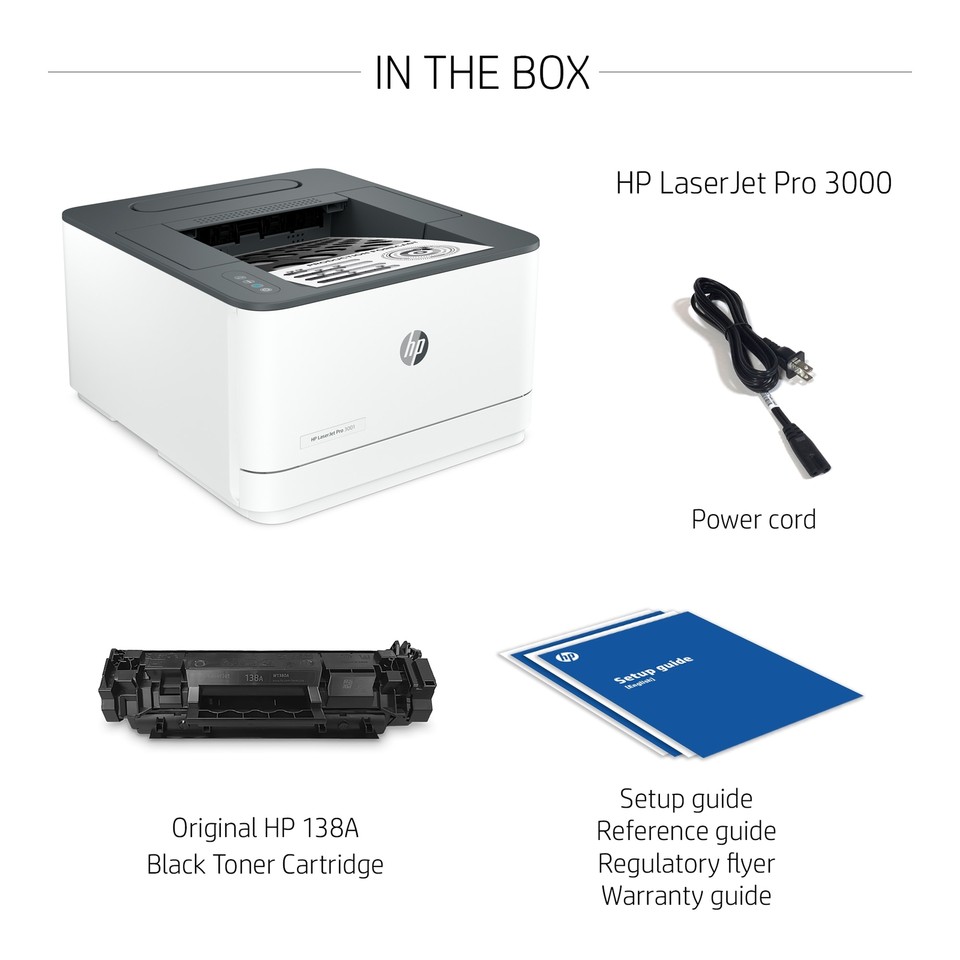 HP LaserJet Pro 3001dw Laser Printer, Black And White Mobile Print Up ...