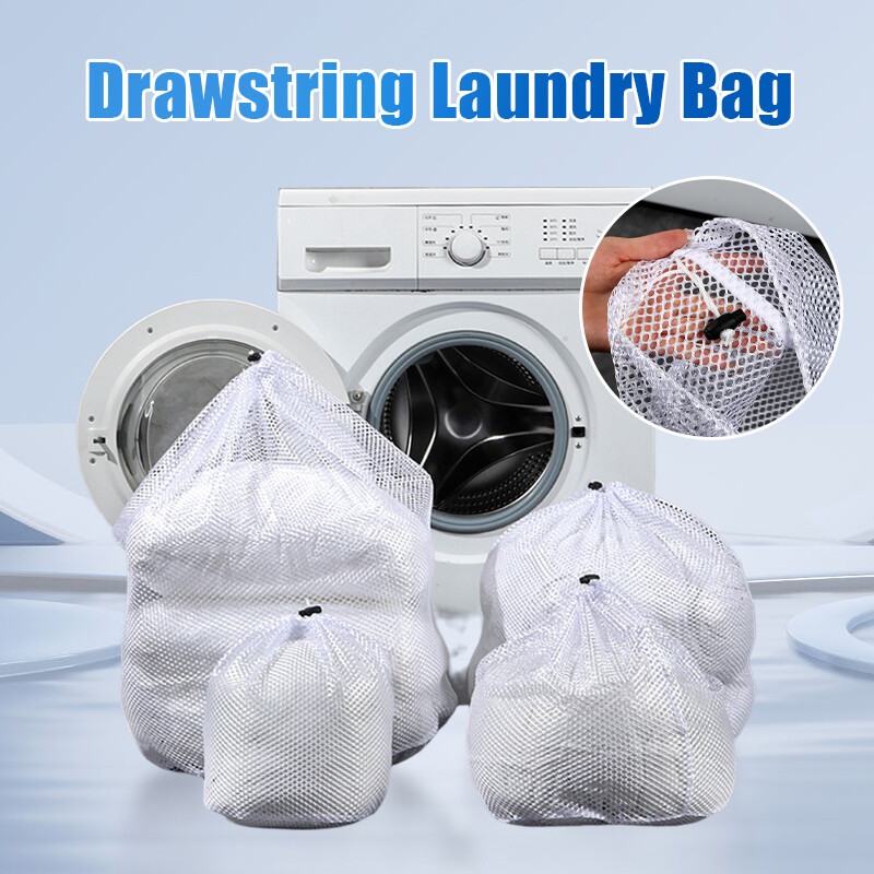 Laundry Bags Thicken Mesh Extra Large Net Drawstring Washing Basket ...