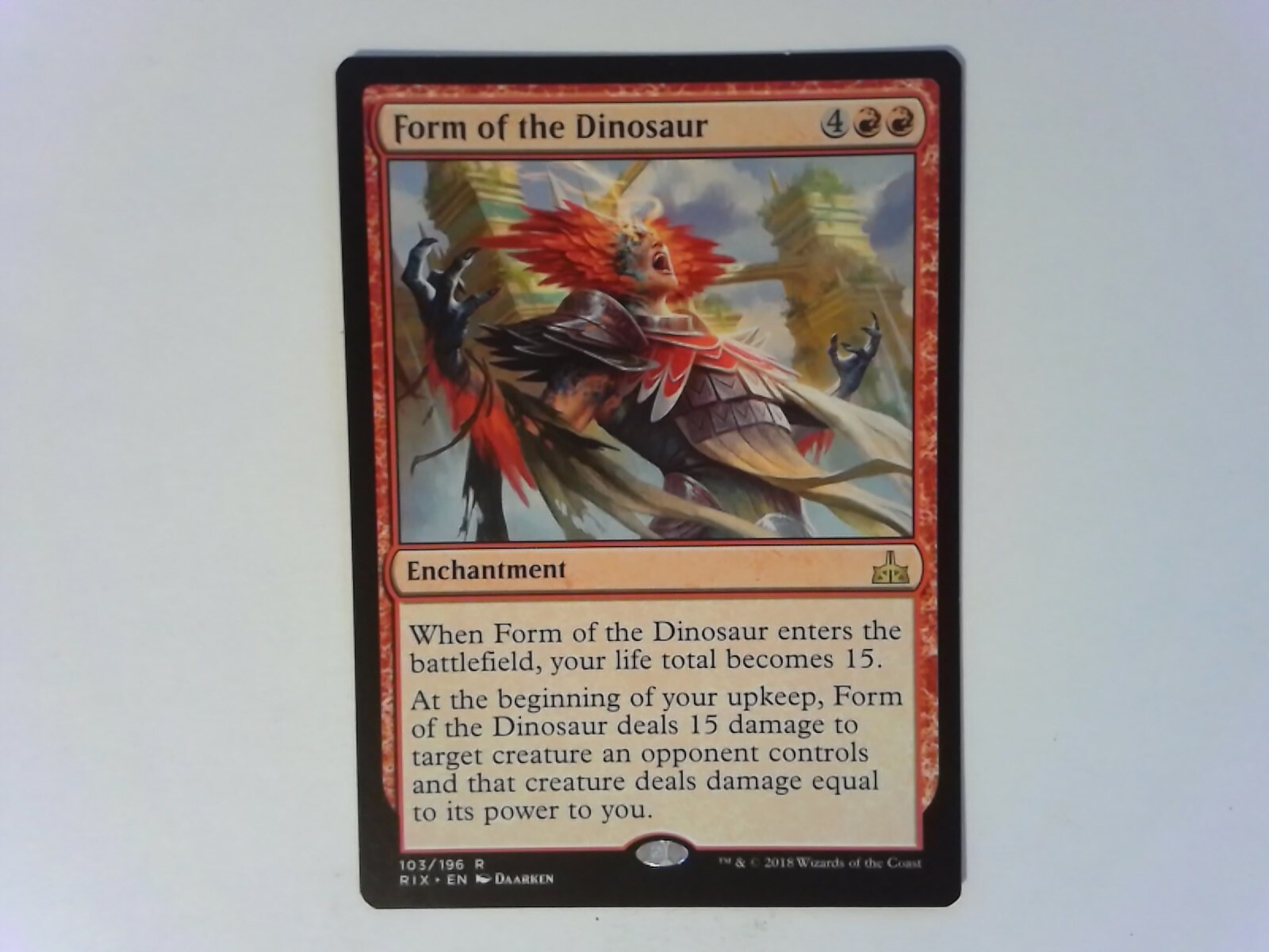 Form of the Dinosaur Rivals of Ixalan - Magic the Gathering MTG - Red ...