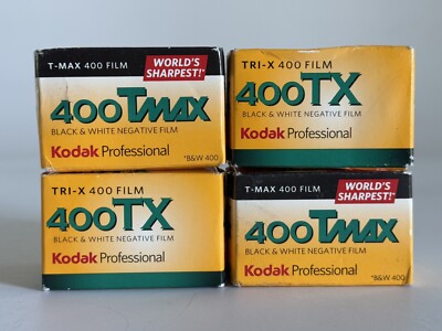 NEW And Sealed ~ KODAK B&W Film Lot ( 2 Rolls 400TMax & 2 Rolls 400TX ...