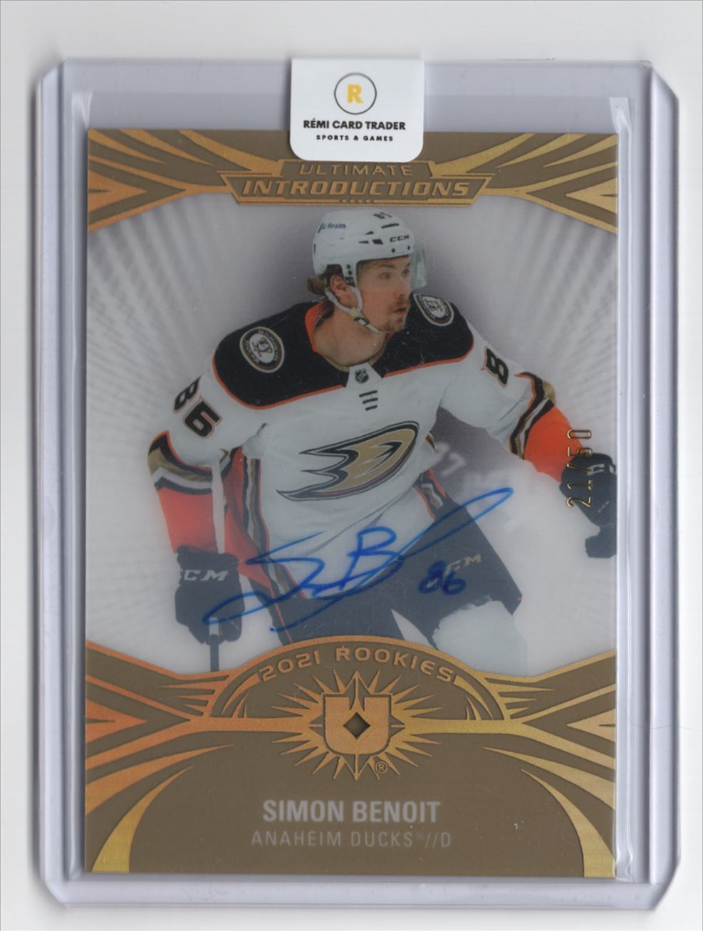 2021-22 Upper Deck Ultimate Ultimate Introductions Auto Gold Simon ...