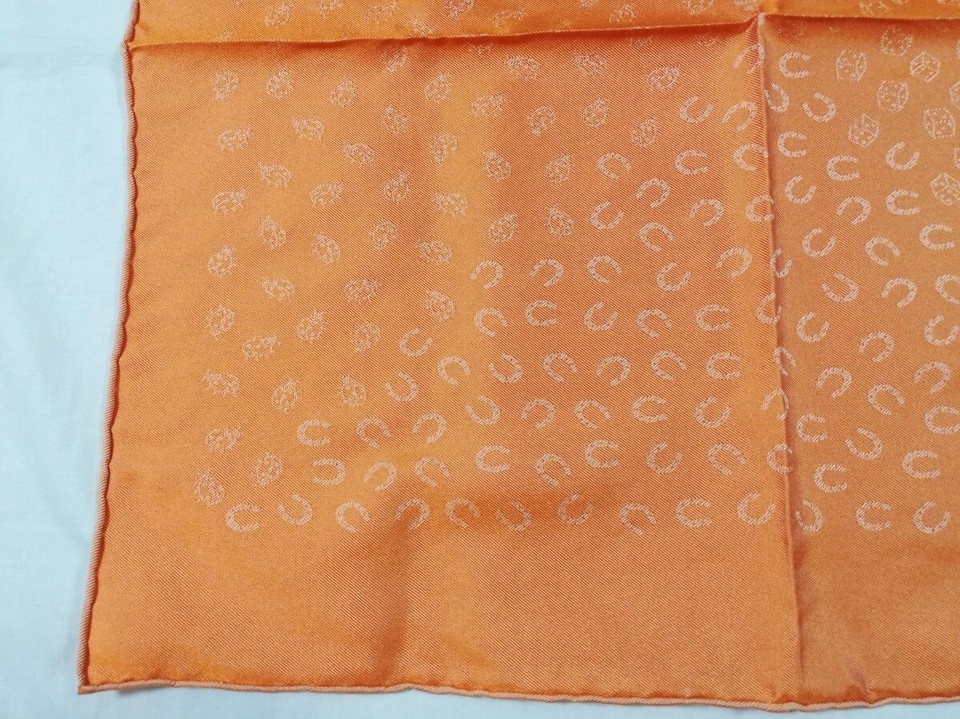 HERMES Petit Carr Scarf Silk Ladybug Horseshoe Dice Allover Pattern ...