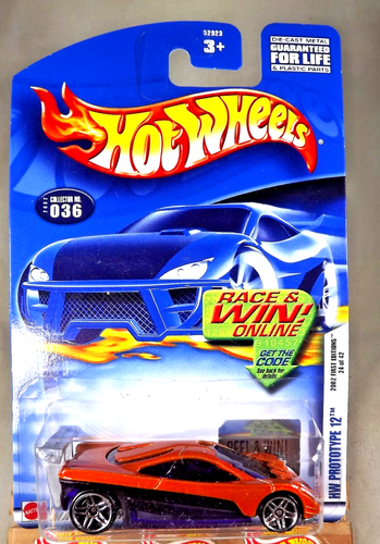 2002 Hot Wheels #36 First Editions 24/42 HW PROTOTYPE 12 Orange w ...