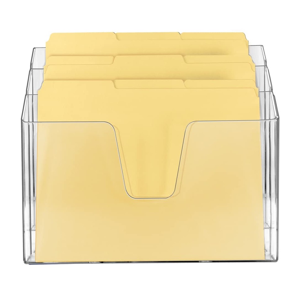 Horizontal Triple File Folder Holder Organizer Manila Folders Letter ...