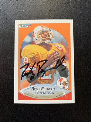 Ricky Reynolds Signed 1990 Fleer #353 Card Tampa Bay Buccaneers ...