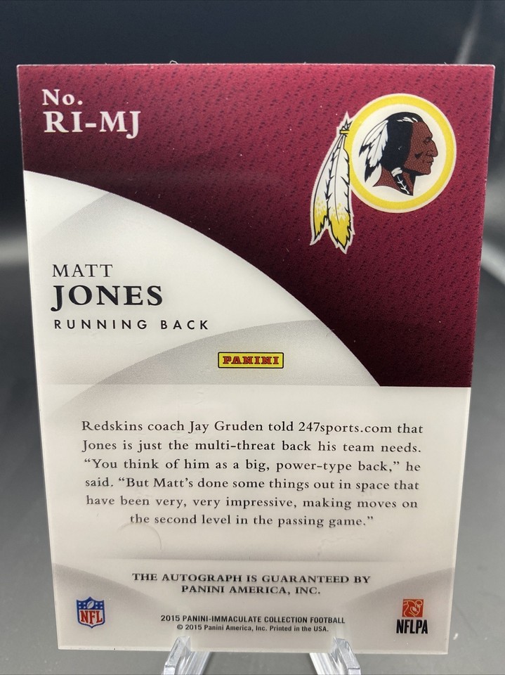 Matt Jones 2015 Panini Immaculate Rookie On Card Auto /49 | eBay