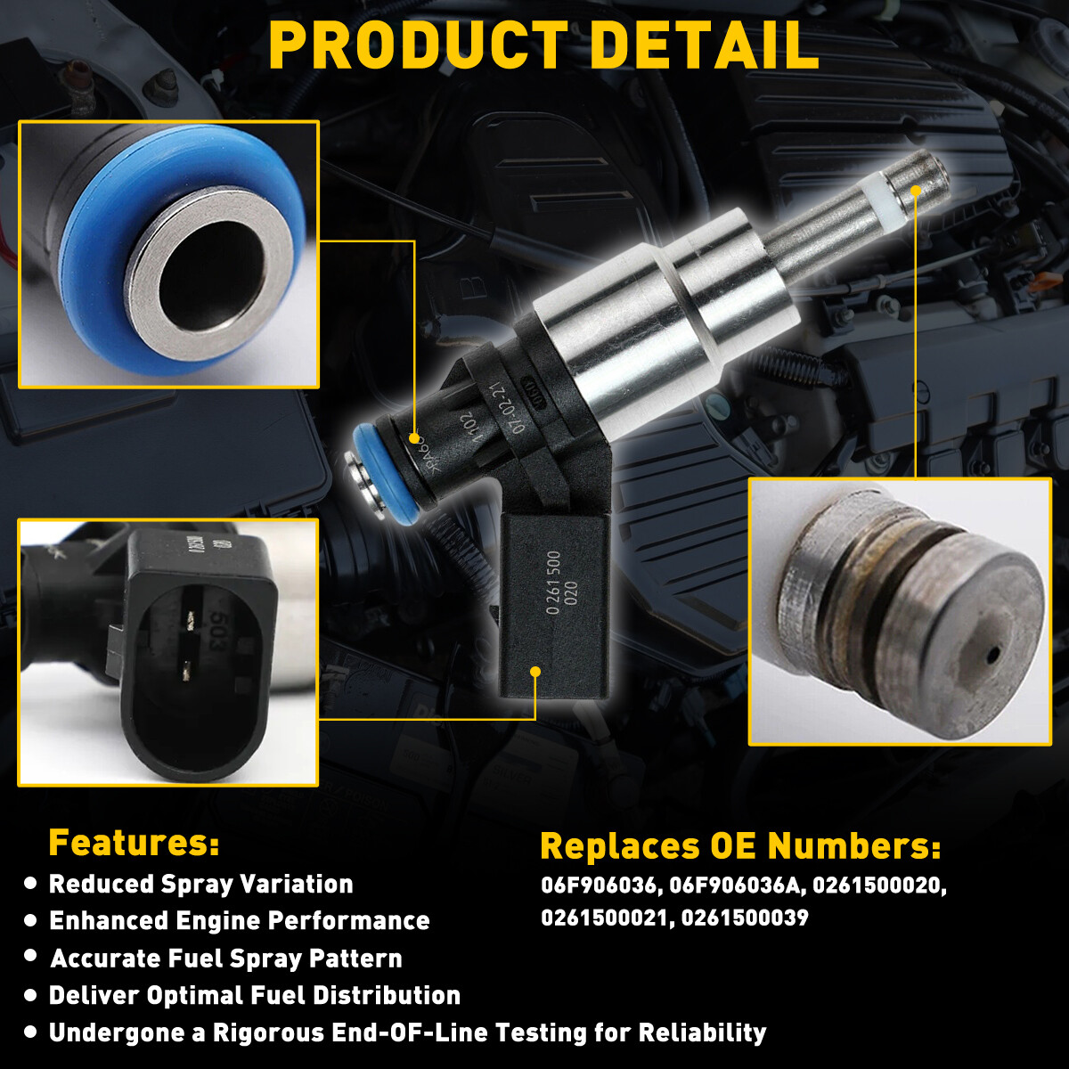 2x Fuel Injector 06F906036A For Audi A3 A4 TT VW Passat GOLF TFSI 2.0 ...