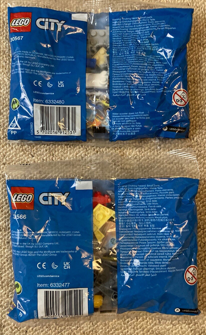 LEGO CITY: Police Water Scooter (30567) And Fire Helicopter (30566 ...