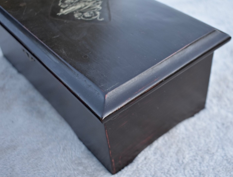 Vintage 12" Gautschi & Sons Philadelphia Swiss Inlaid Wood Music Box c ...