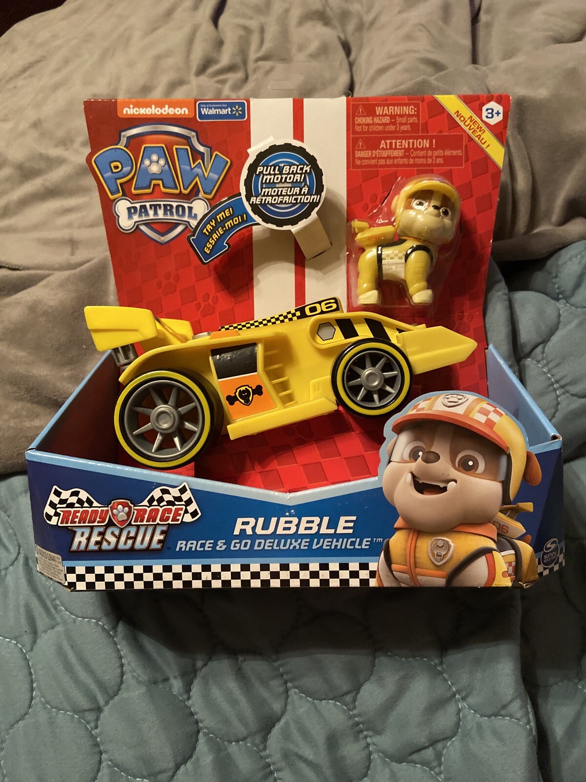 Paw Patrol Ready Race Rescue Rubble Race & Go Deluxe Vehicle with Sound ...