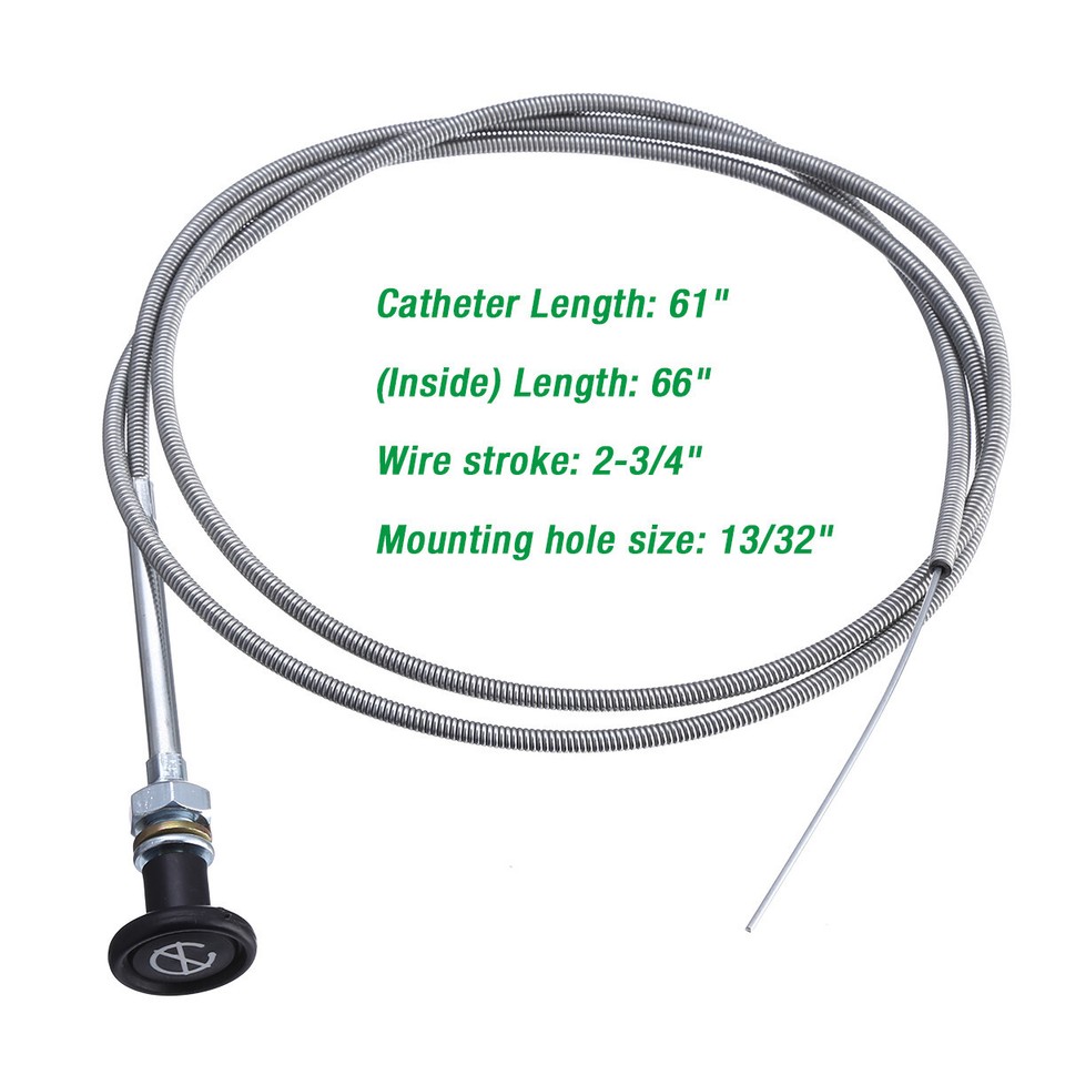 237 Universal Push Pull Choke Cable 63" Inner 60" Conduit 2 3/4" Travel ...