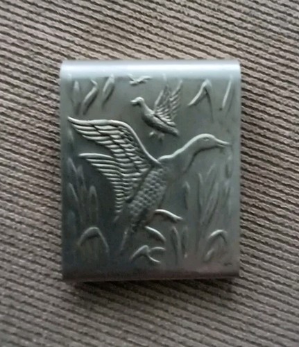 Vintage aluminum metal matchbook cover goose duck wildlife | eBay