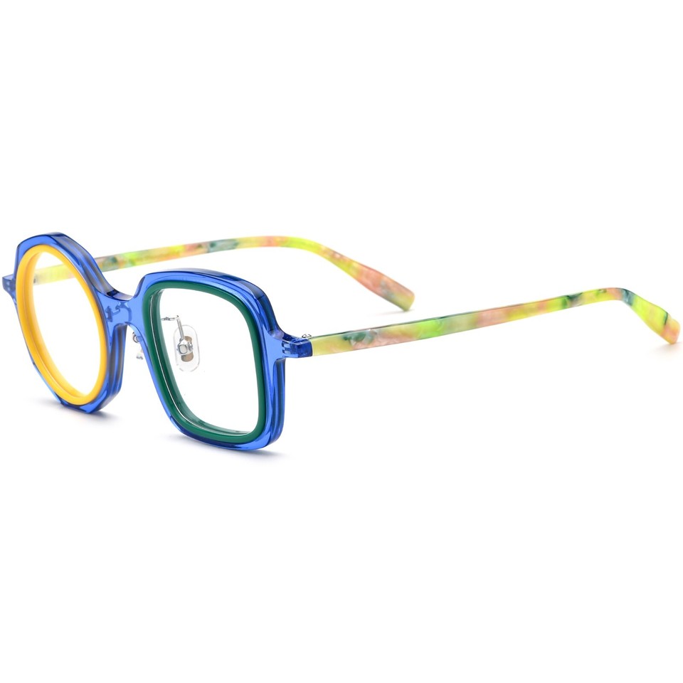 Geometric Glasses One Round One Square Acetate Eyeglass Frame Three ...