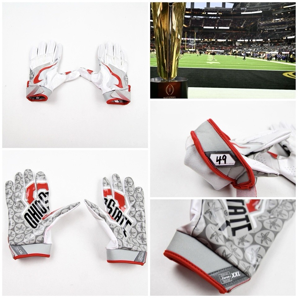 ohio state buckeyes Team Issued CFP Year Used Vapor Jet Football Gloves ...