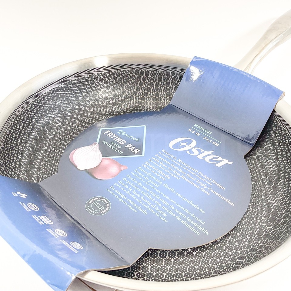 Oster Modessa 9.5" Fry Pan Nonstick Tri Ply Stainless Steel New | eBay