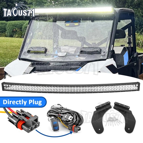 50" Curved Light Bar mounting bracket For 18+ Polaris Ranger XP1000 ...