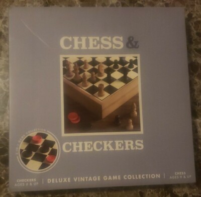 WINNING SOLUTIONS DELUXE VINTAGE 2 IN 1WOOD CHESS & CHECKERS GAME SET ...