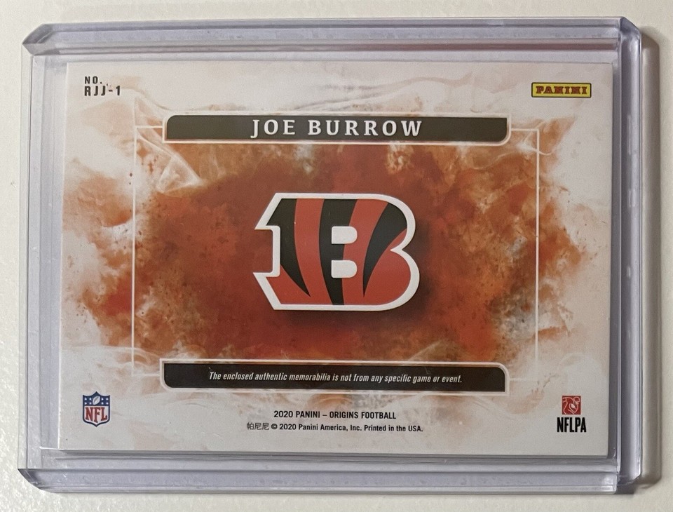 2020 Panini Origins Joe Burrow Jumbo Patch Rookie Card Cincinnati ...
