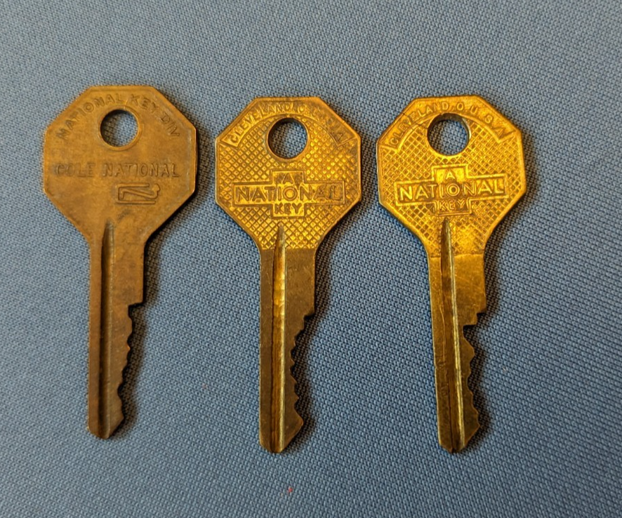 3 brass National Key B10, Key Man logos, Cleveland O | eBay