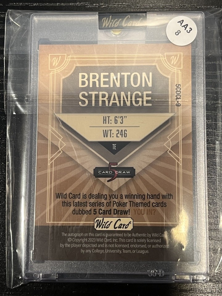 2023 Wild Card 5 Card Draw - Brenton Strange Encased RC On Card Auto #4 ...