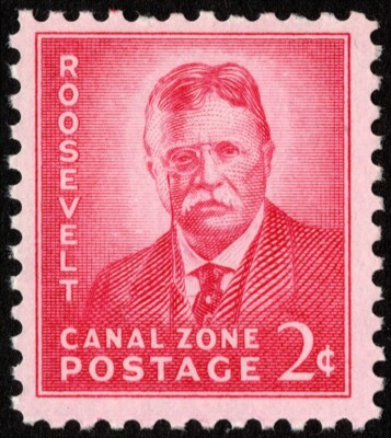 Canal Zone Stamp Scott # 138a Mint NH - 2 Cents Thedore Roosevelt Wet ...