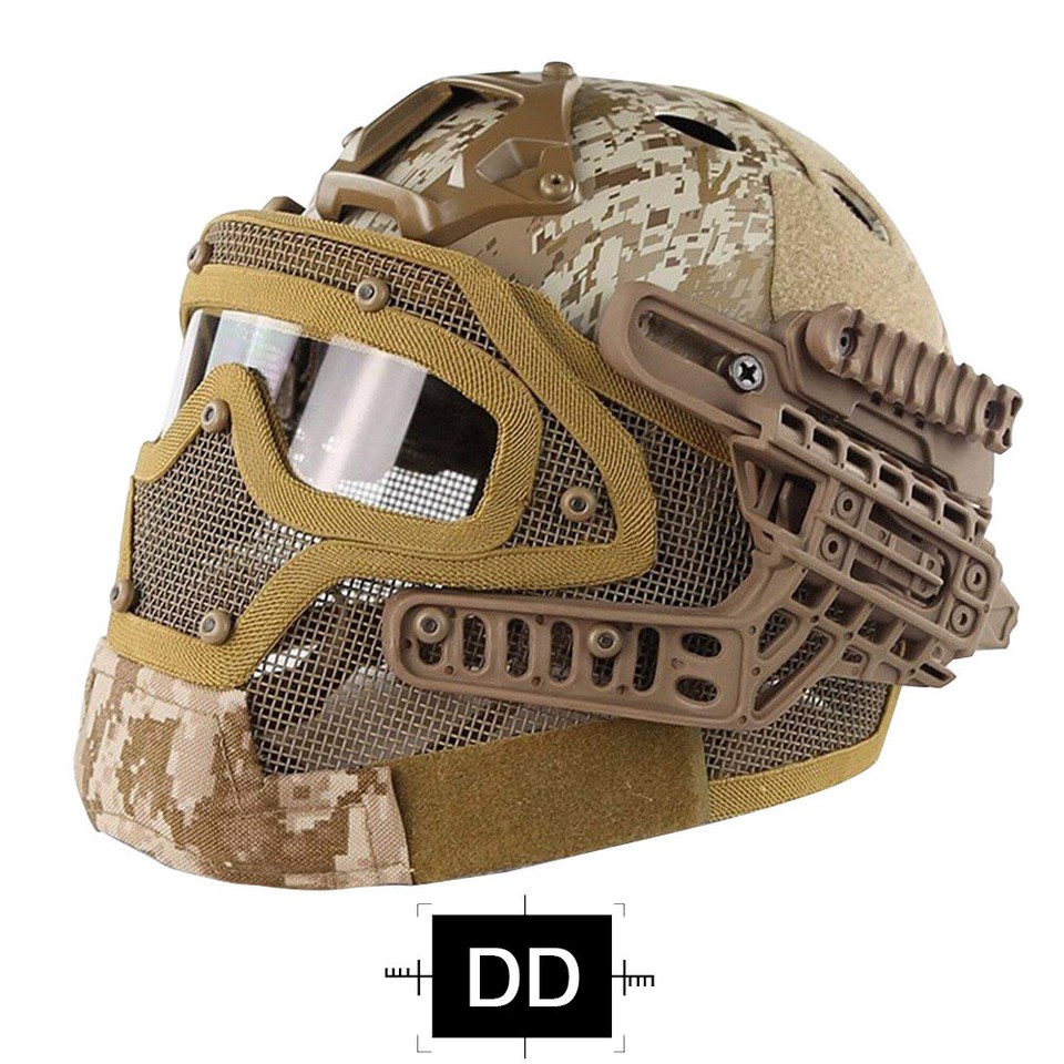 Tactical G4 Helmet Full Face Mesh Mask Goggles Armor Protective PJ FAST ...