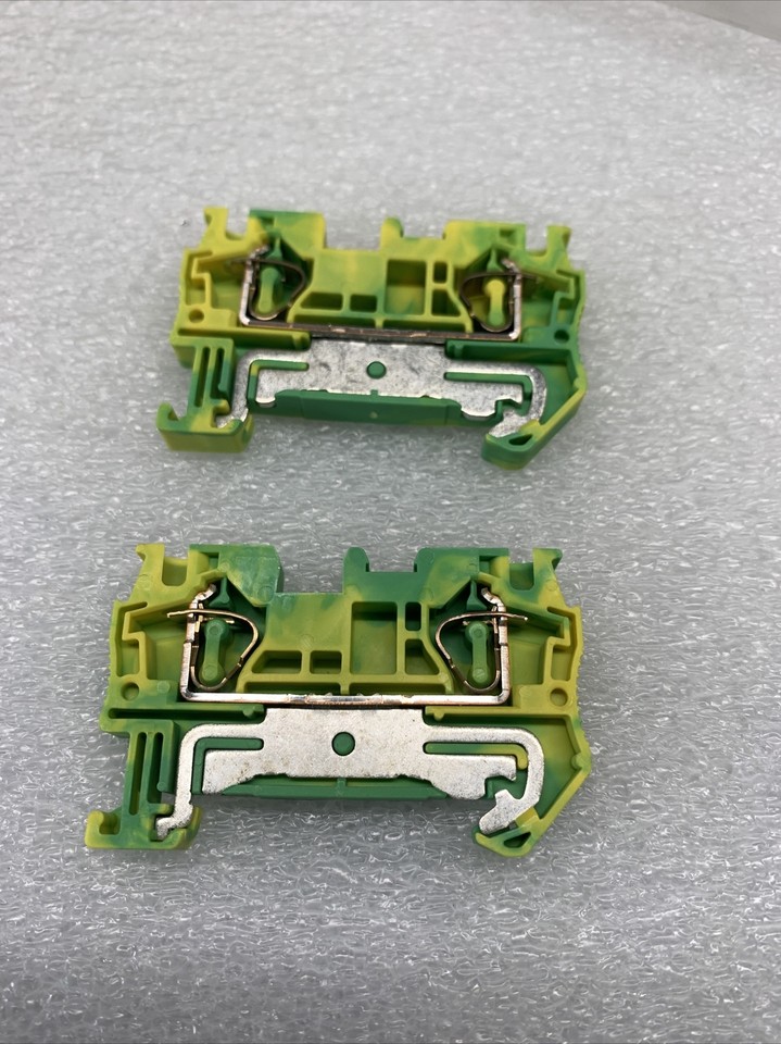 (LOT OF 2) Phoenix Contact 3031380 ST 4-PE DIN Rail Ground Terminal 28 ...