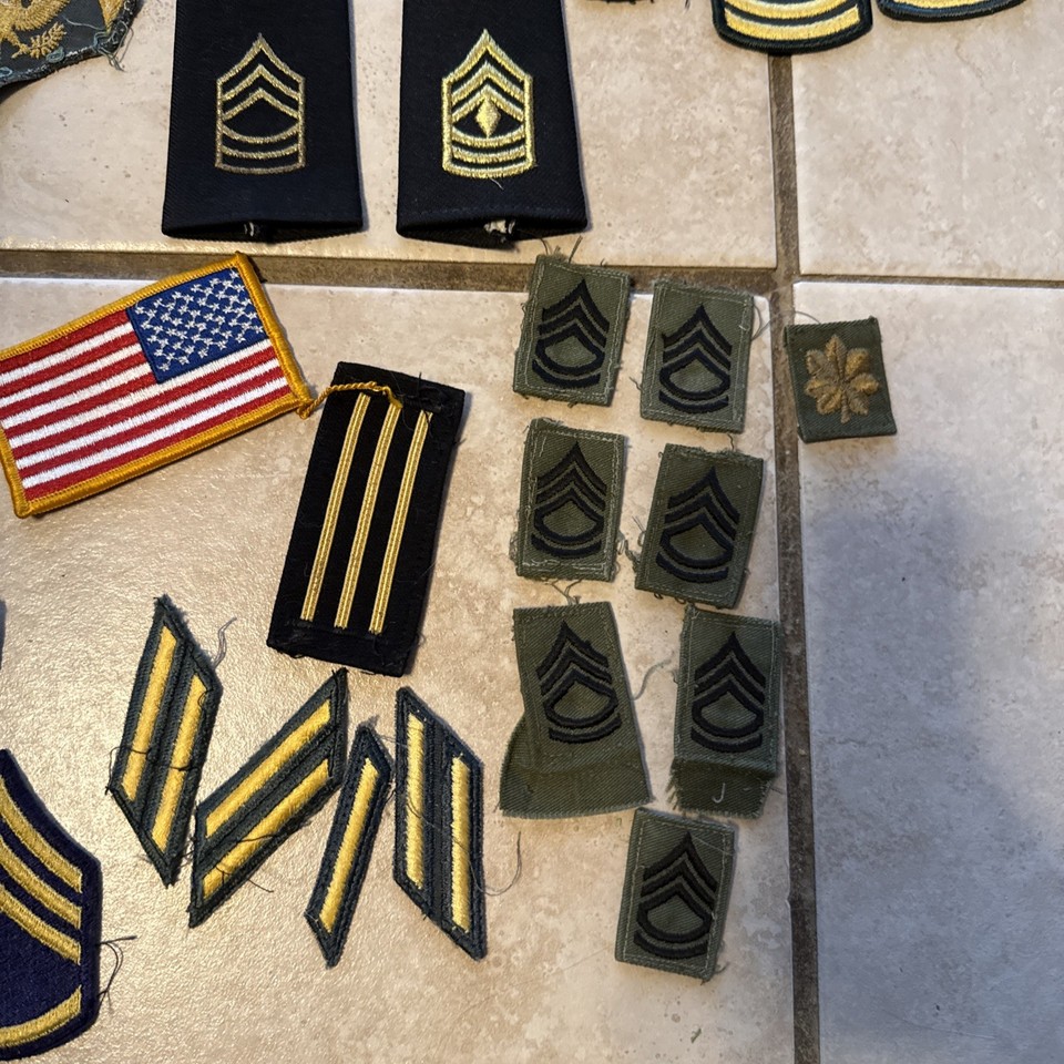Collection of 50+ Vintage US Army Rank Cloth Patches | eBay