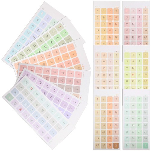 12 Sheets Date Sticker Planner Monthly Tabs Stickers for Planners | eBay