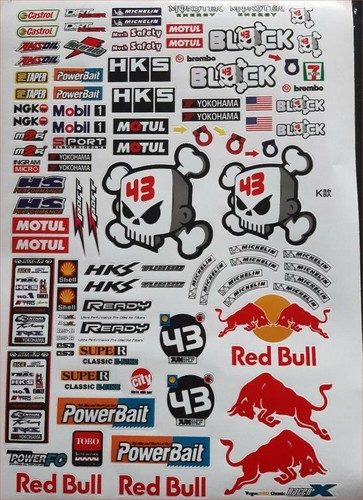 RC DECAL Vinyl STICKER SHEET 1/10th TRAXXAS 1/5th SCALE ARRMA LOSI CAR ...