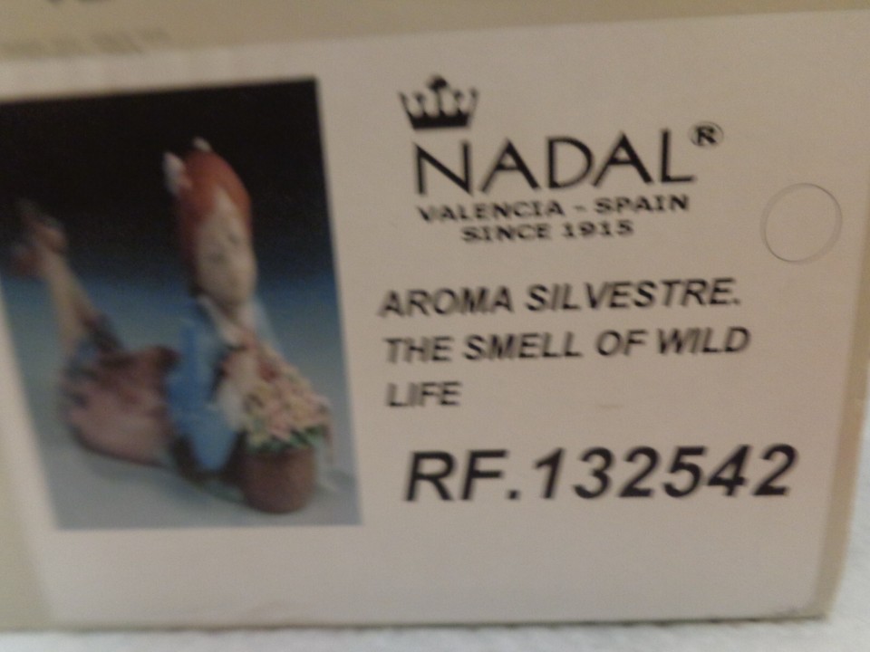 NADAL PORCELAIN FIGURINE 8'' GIRL FLOWERS SMELL OF WORLD 2542 SPAIN BOX ...
