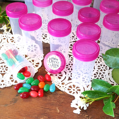 18 JARS PINK Caps 1.5oz Container Bottles Birthday Party Favors #3814 ...